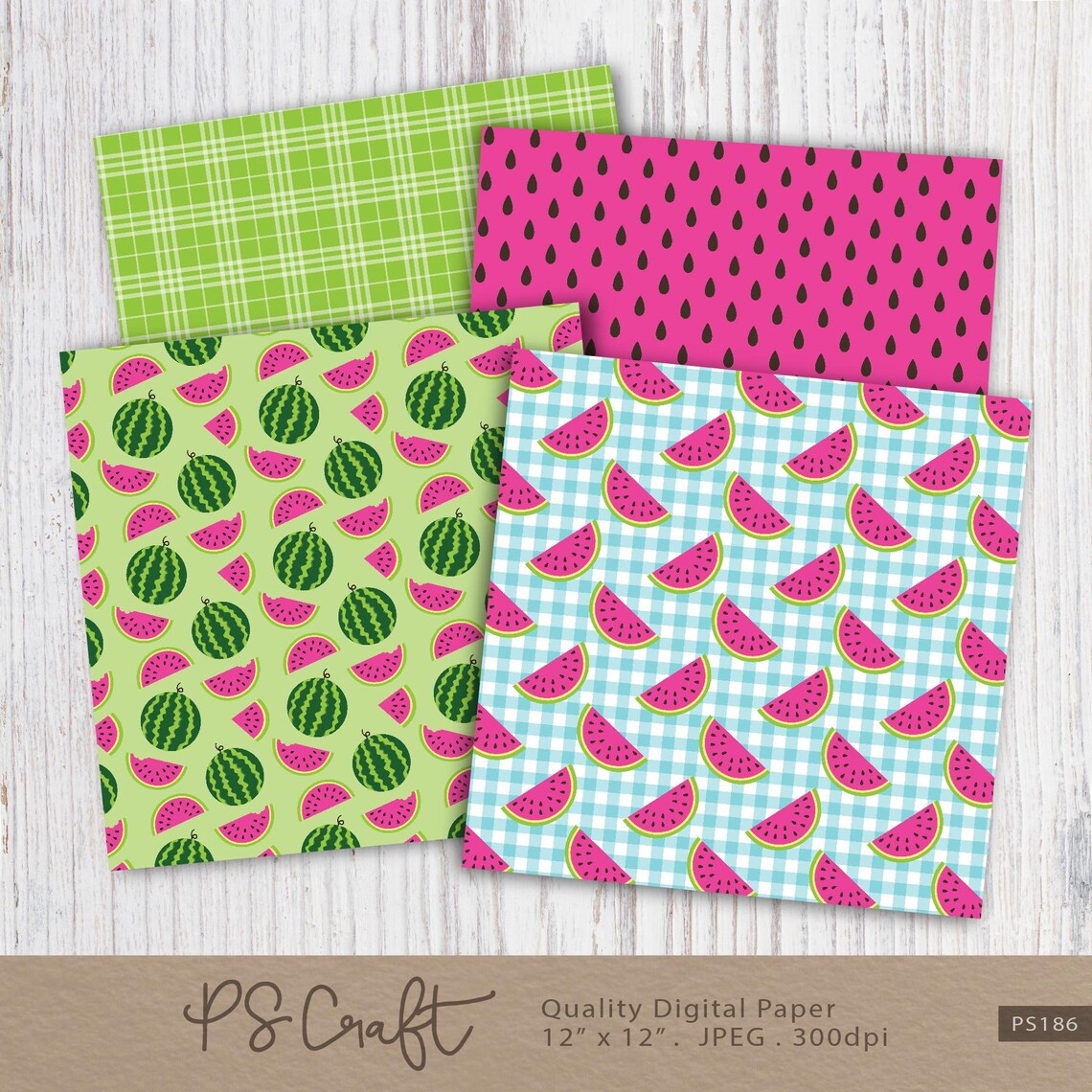 Watermelon Digital Paper SEAMLESS Summer Fruit Pattern - Etsy