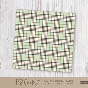 Green Tartan Digital Paper, SEAMLESS Plaid Digital Paper, Classic ...