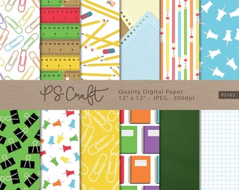 Teachers Digital Papers SEAMLESS Back to School Background | Etsy