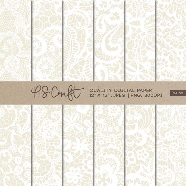 Lace Digital Paper - Etsy