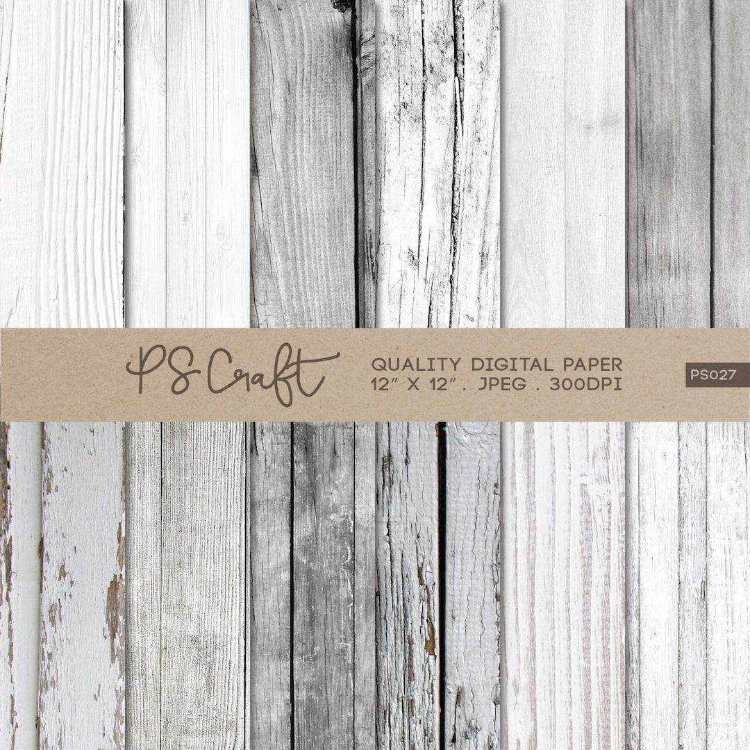 White Wood Digital Papers, Wood Digital Papers, Rustic Wood Textures ...