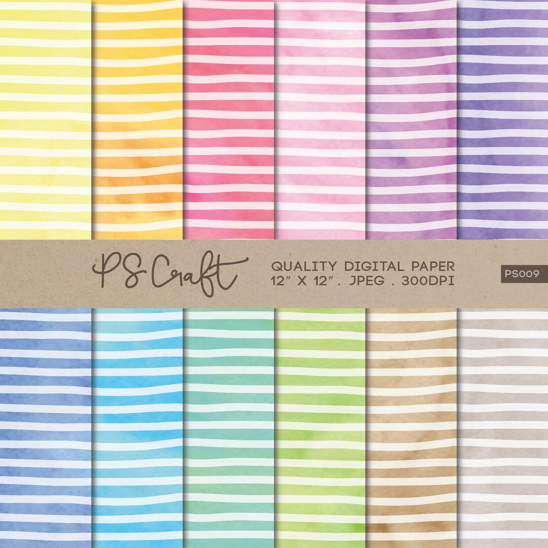 SEAMLESS Watercolor Stripes Digital Papers, Stripes Wallpaper, Stripe ...