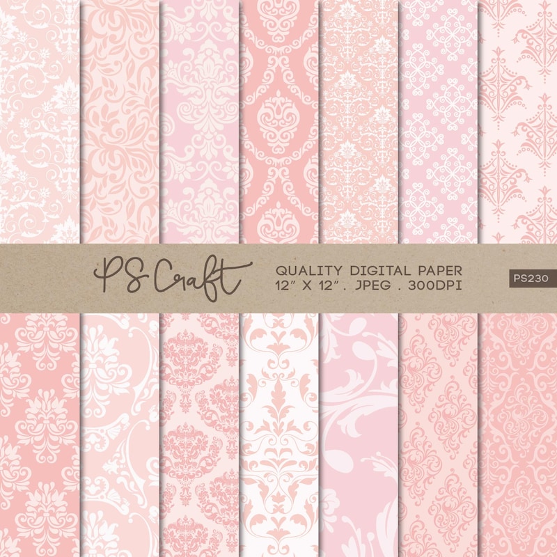 Damask Digital Paper - Etsy