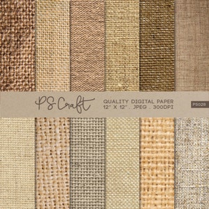 Natural Burlap Digital Papers, Fabric Texture Digital Papers, Burlap ...