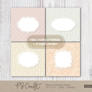 Elegant Damask Digital Papers, SEAMLESS Damask Papers, Wedding Seamless ...