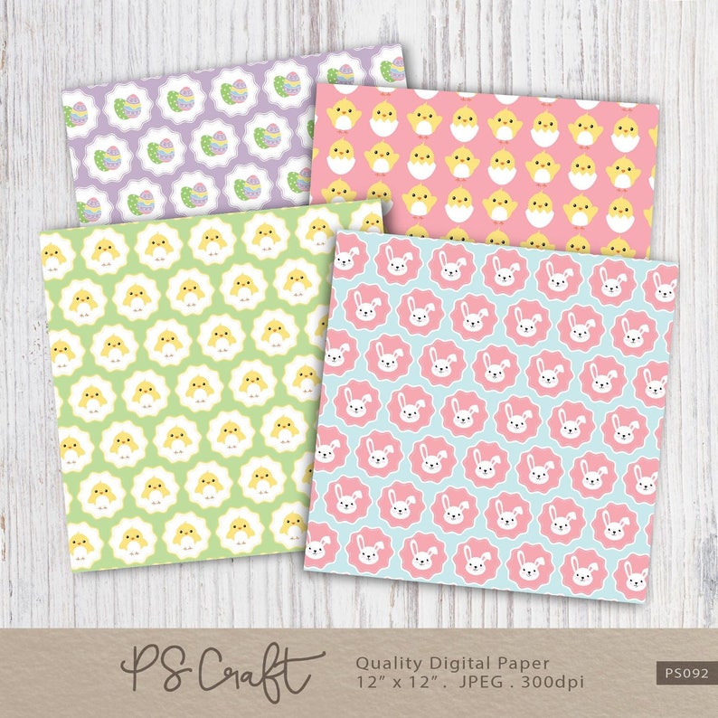 SEAMLESS Easter Fun Digital Papers, Easter Papers, Easter Patterns ...