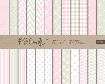 Soft Pink Baby Girl Digital Papers SEAMLESS Baby Shower | Etsy