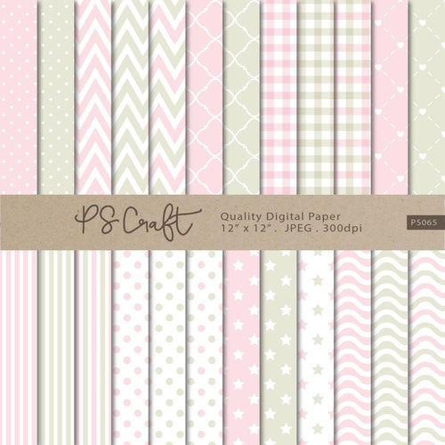 Soft Pink Baby Girl Digital Papers SEAMLESS Baby Shower - Etsy