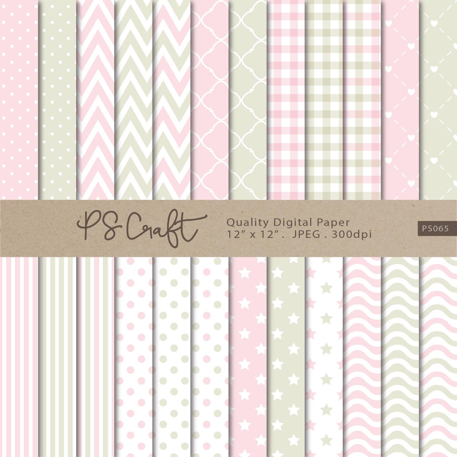 Baby Pink Digital Papers, New Baby Girl Shower Digital Paper, Soft Pink ...