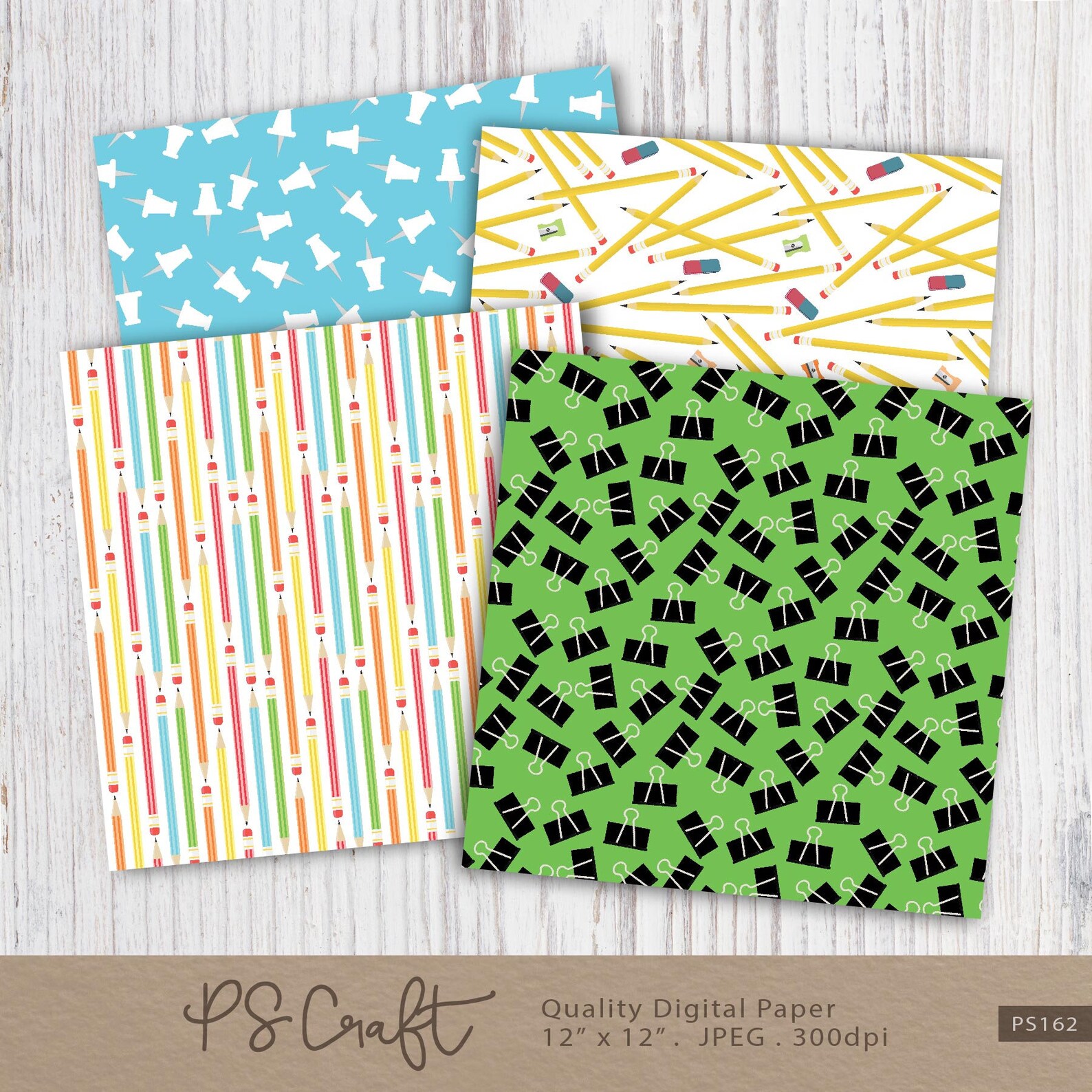 Back to School Digital Papers, SEAMLESS School Background, Teacher ...