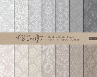 Digital Paper Pack Neutral Grunge Background Printable Digital - Etsy