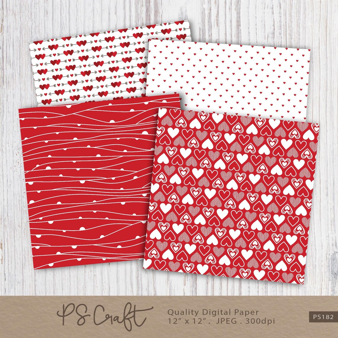 Valentine's Digital Paper SEAMLESS Valentine's - Etsy