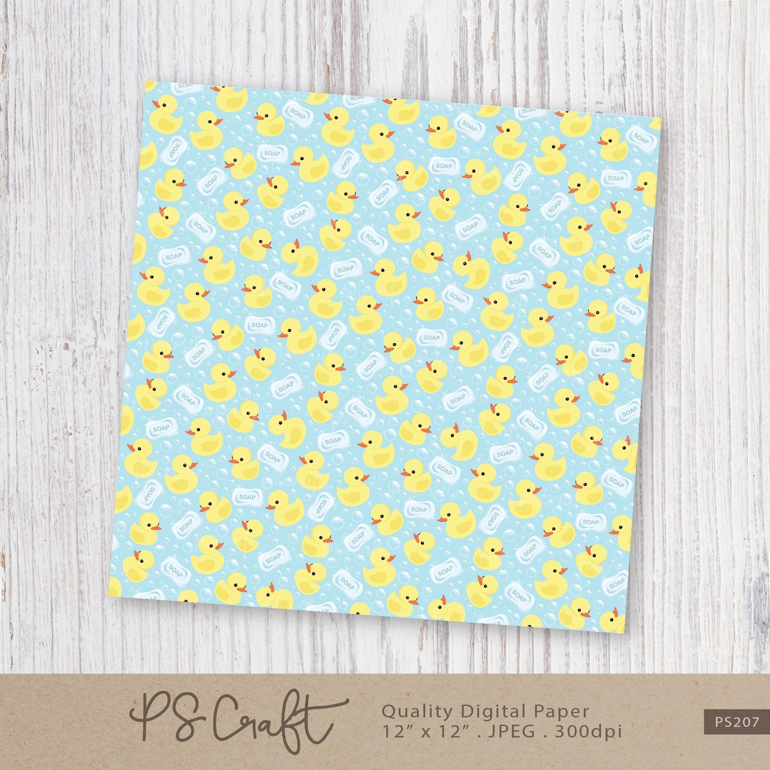 Rubber Duck Digital Paper SEAMLESS Yellow and Blue Digital - Etsy