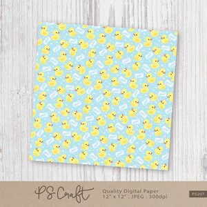 Rubber Duck Digital Paper, SEAMLESS Yellow and Blue Digital Papers With ...