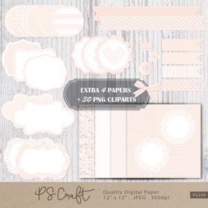 Soft Pink Baby Girl Digital Papers, SEAMLESS Baby Shower Digital Paper ...