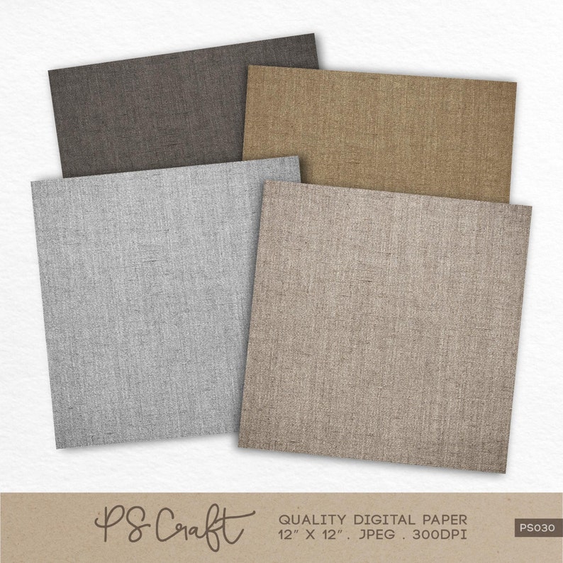 Craft Paper Digital Papers, "natural LINEN Fabric" Texture, Plain ...