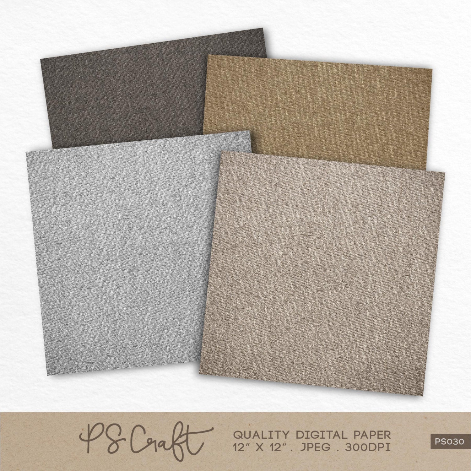 Craft Paper Digital Papers, "natural LINEN Fabric" Texture, Plain ...