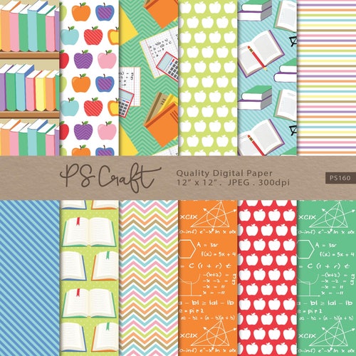 Notebook Digital Papers Back to School Digital Paper - Etsy