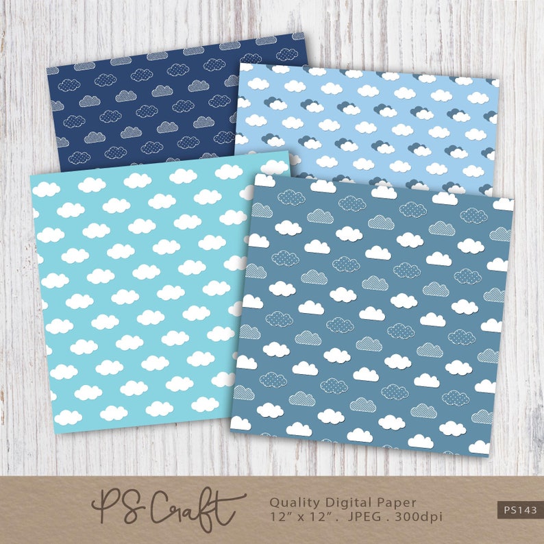 SEAMLESS Clouds Digital Paper Cloud Background Sky Pattern | Etsy