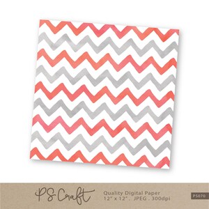 Christmas Theme Chevron Watercolor Digital Papers, Watercolor Zigzag ...