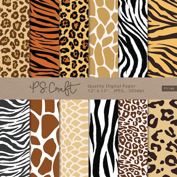 Animal Print Digital Paper Seamless Safari Background Zebra | Etsy