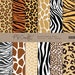 Animal Print Digital Paper, Seamless Safari Background, Zebra, Leopard ...