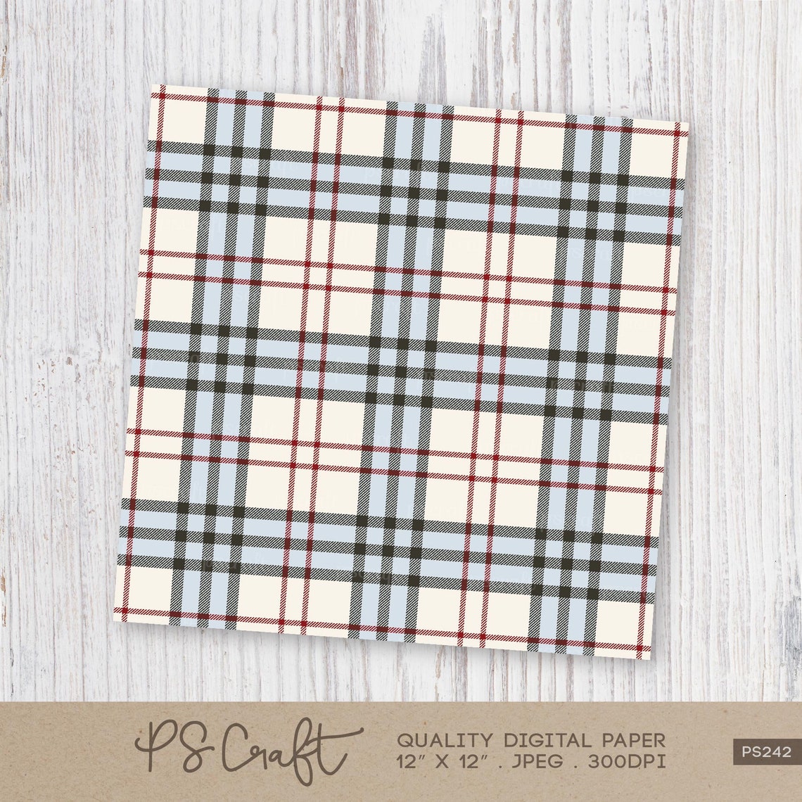 Blue Tartan Digital Paper SEAMLESS Plaid Digital Paper - Etsy
