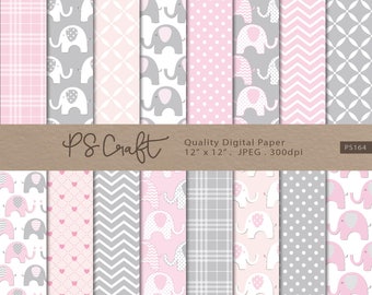 Soft Pink Baby Girl Digital Papers SEAMLESS Baby Shower | Etsy