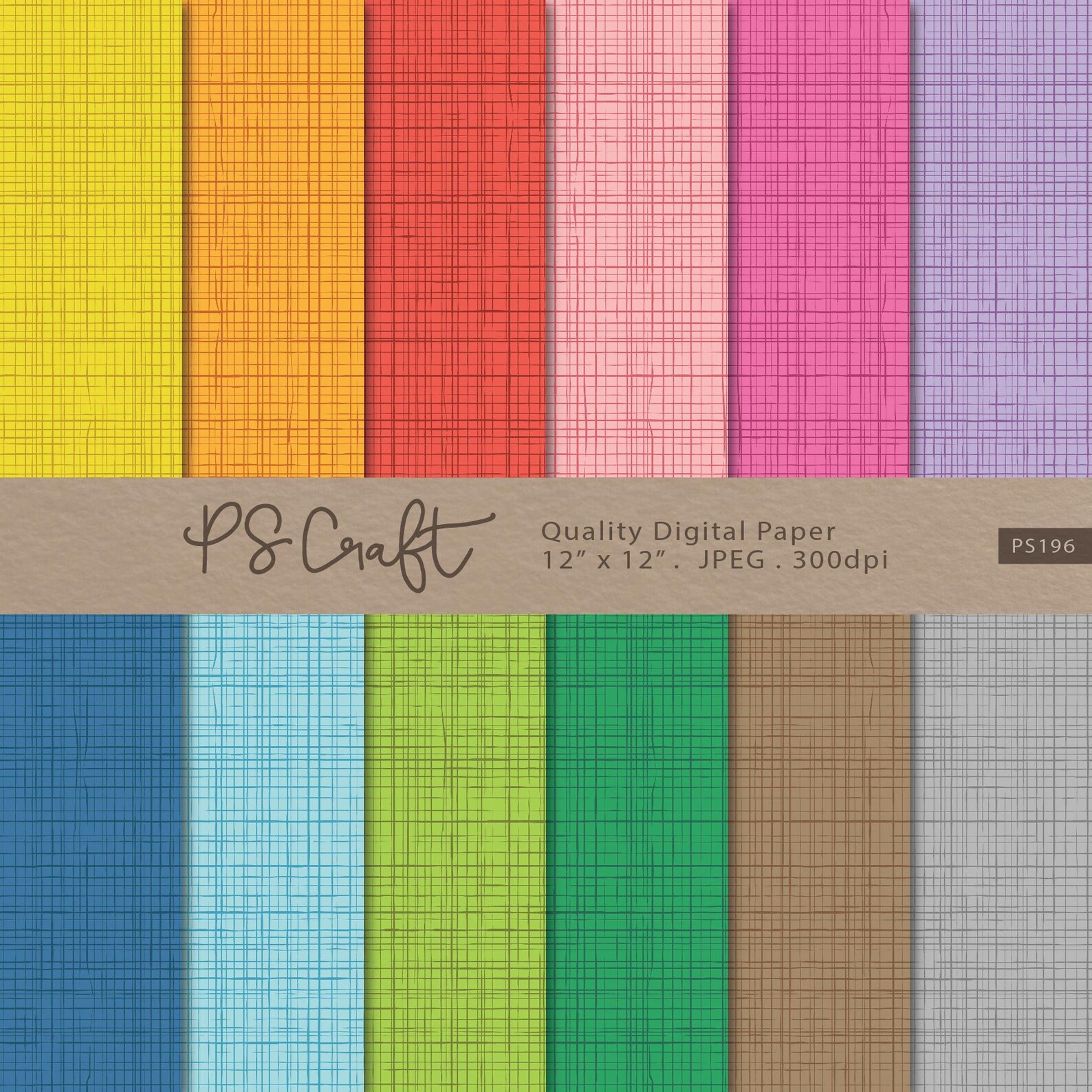 Colorful Crosshatch Digital, SEAMLESS Digital Background, Crosshatch ...