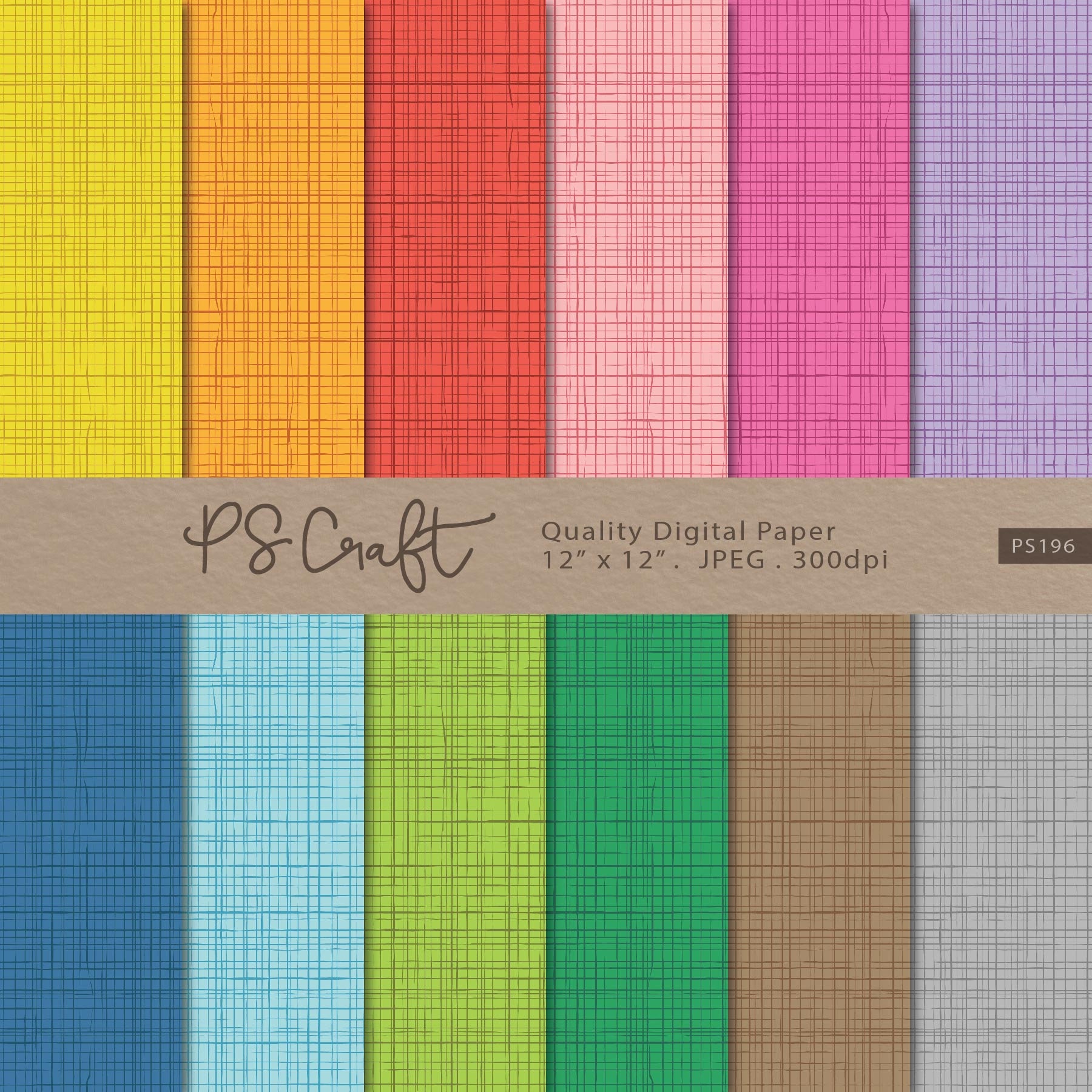 Colorful Crosshatch Digital, SEAMLESS Digital Background, Crosshatch ...