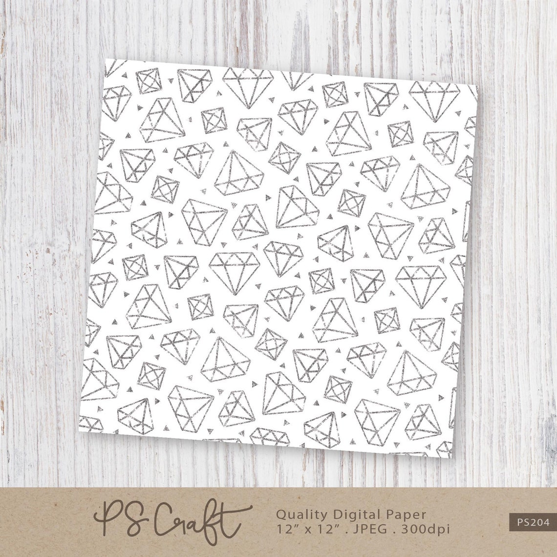 Silver Diamond Digital Paper SEAMLESS Digital Paper Silver | Etsy