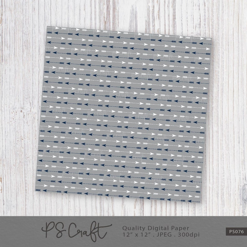 Navy & Grey Arrows Digital Papers, SEAMLESS Arrows Papers, Tribal ...
