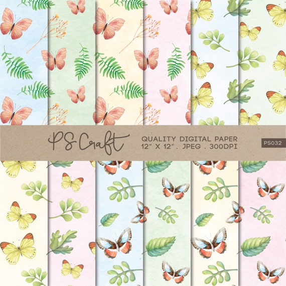 Watercolor Butterfly Digital Papers Butterflies Digital | Etsy
