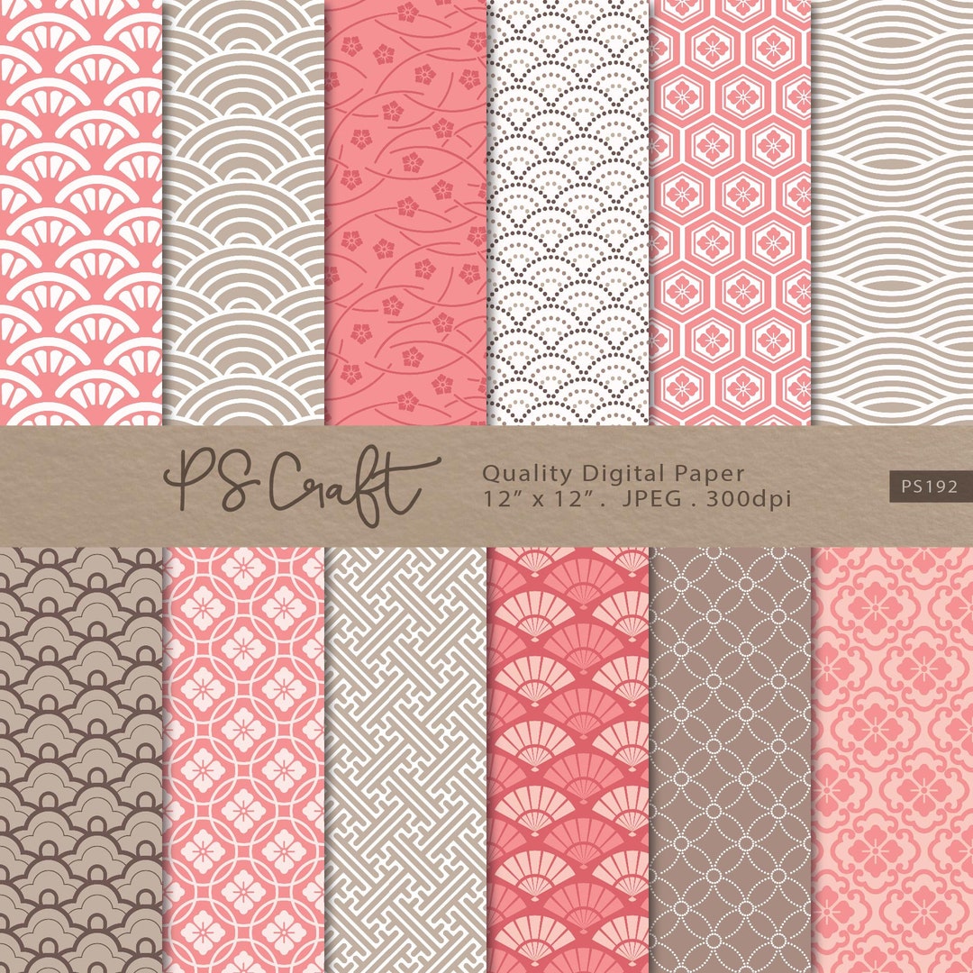 Japanese Pattern Digital Paper, SEAMLESS Blue Sashiko Pattern, Japanese ...