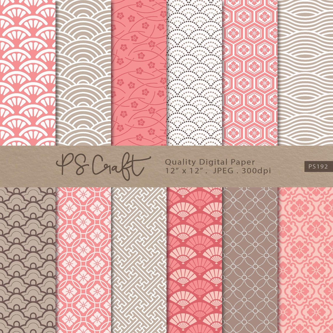 Japanese Pattern Digital Paper, SEAMLESS Blue Sashiko Pattern, Japanese ...