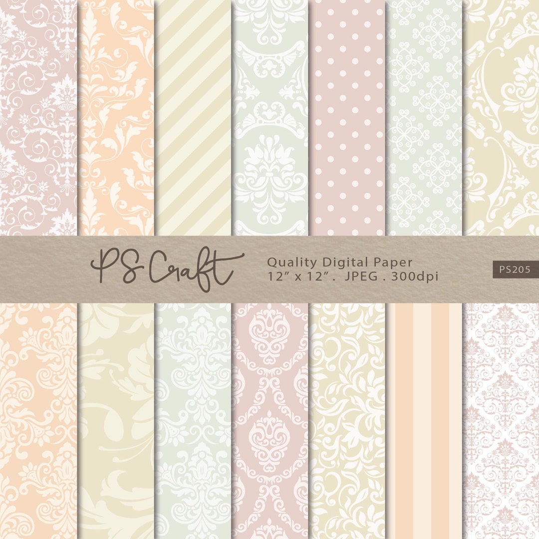 Elegant Damask Digital Papers, SEAMLESS Damask Papers, Wedding Seamless ...