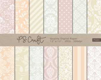 Damask Digital Papers | Etsy