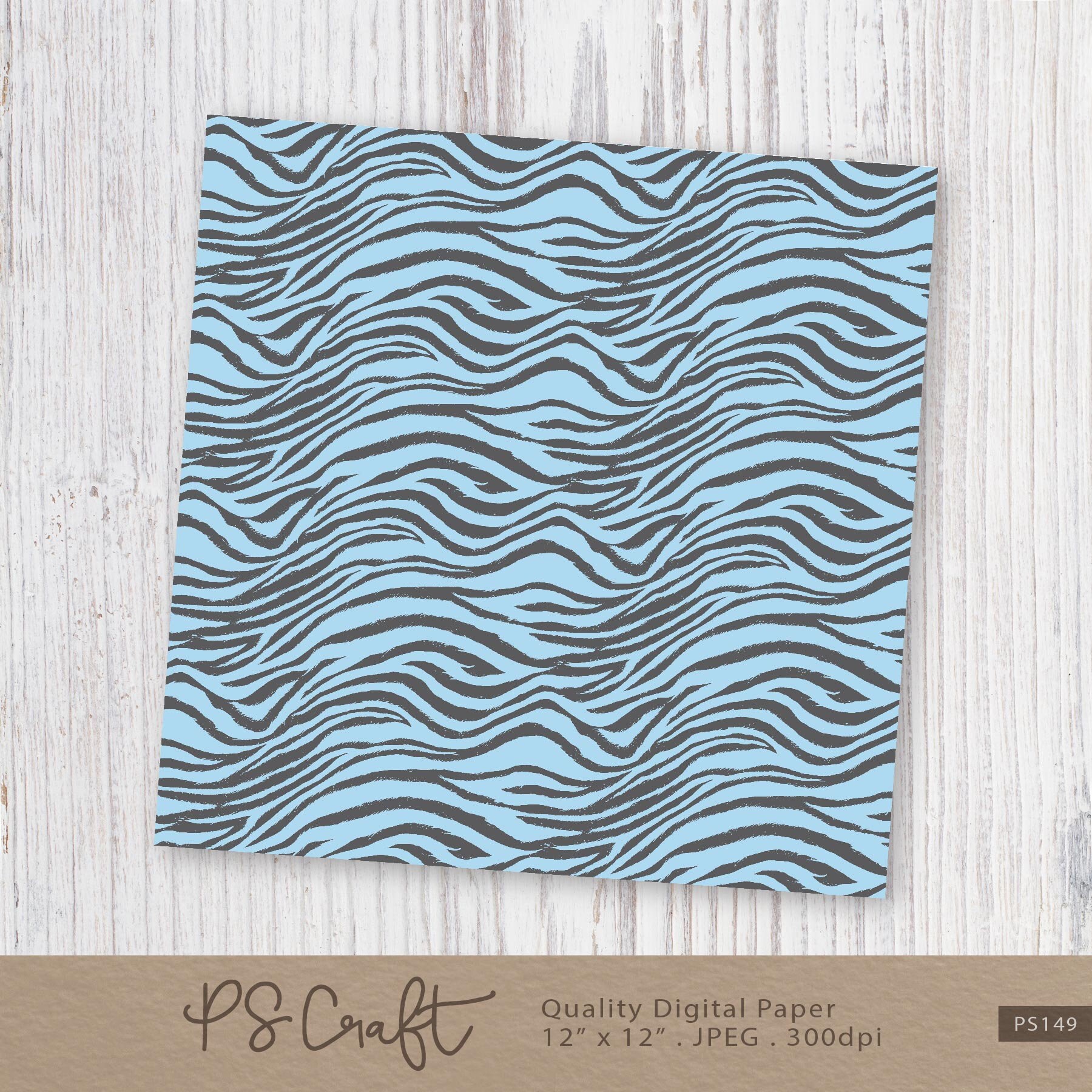 Blue Animal Print Digital Paper Seamless Blue Safari - Etsy
