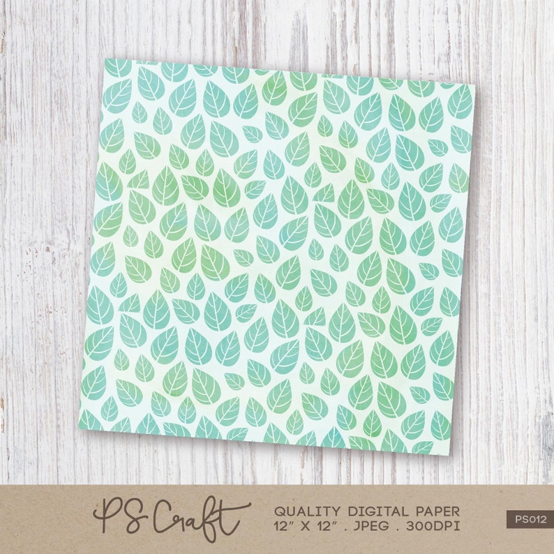 Watercolor Leaves Digital Paper Pack, Seamless Patterns (digital ...