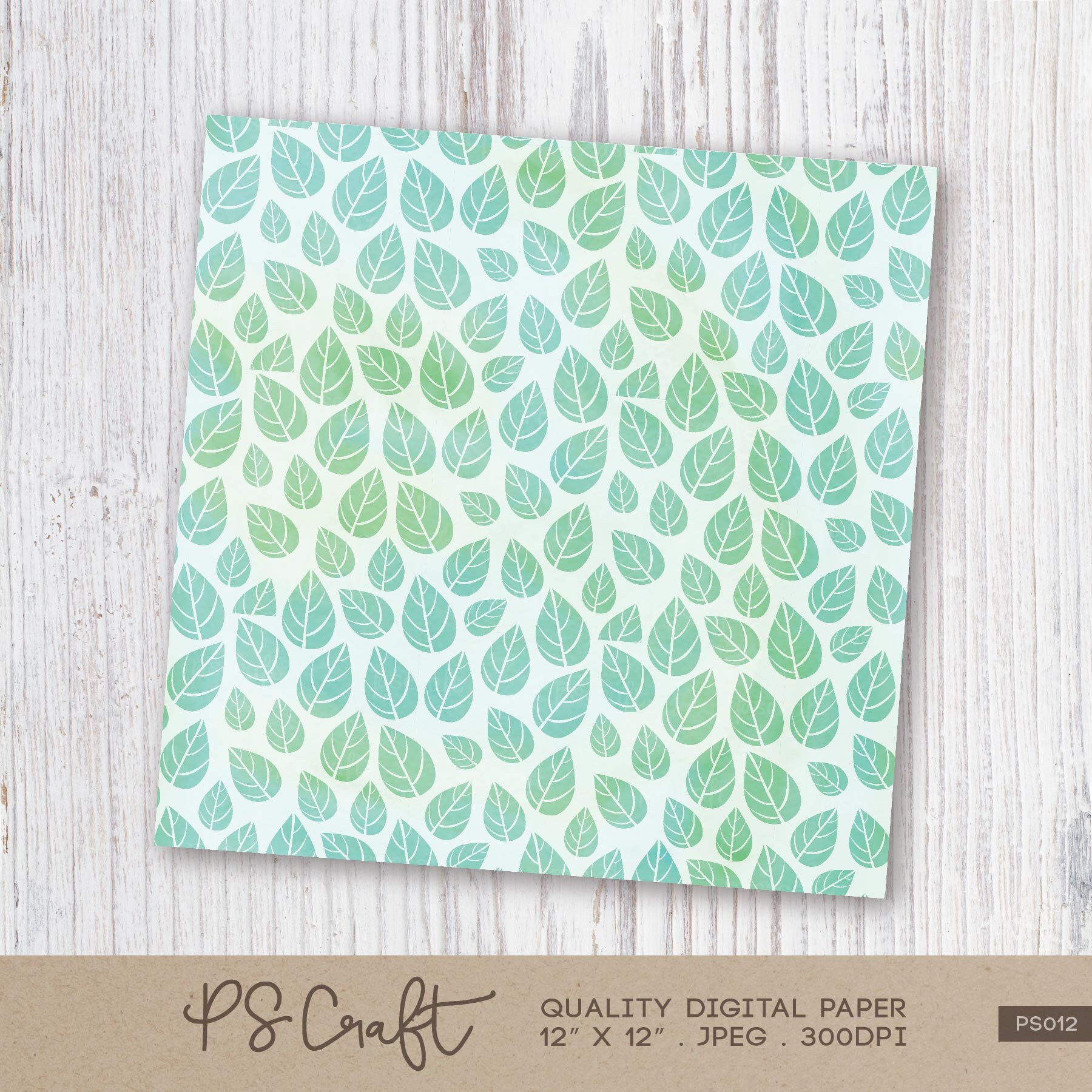 Watercolor Leaves Digital Papers, SEAMLESS Leaf Digital Paper, Leaves ...