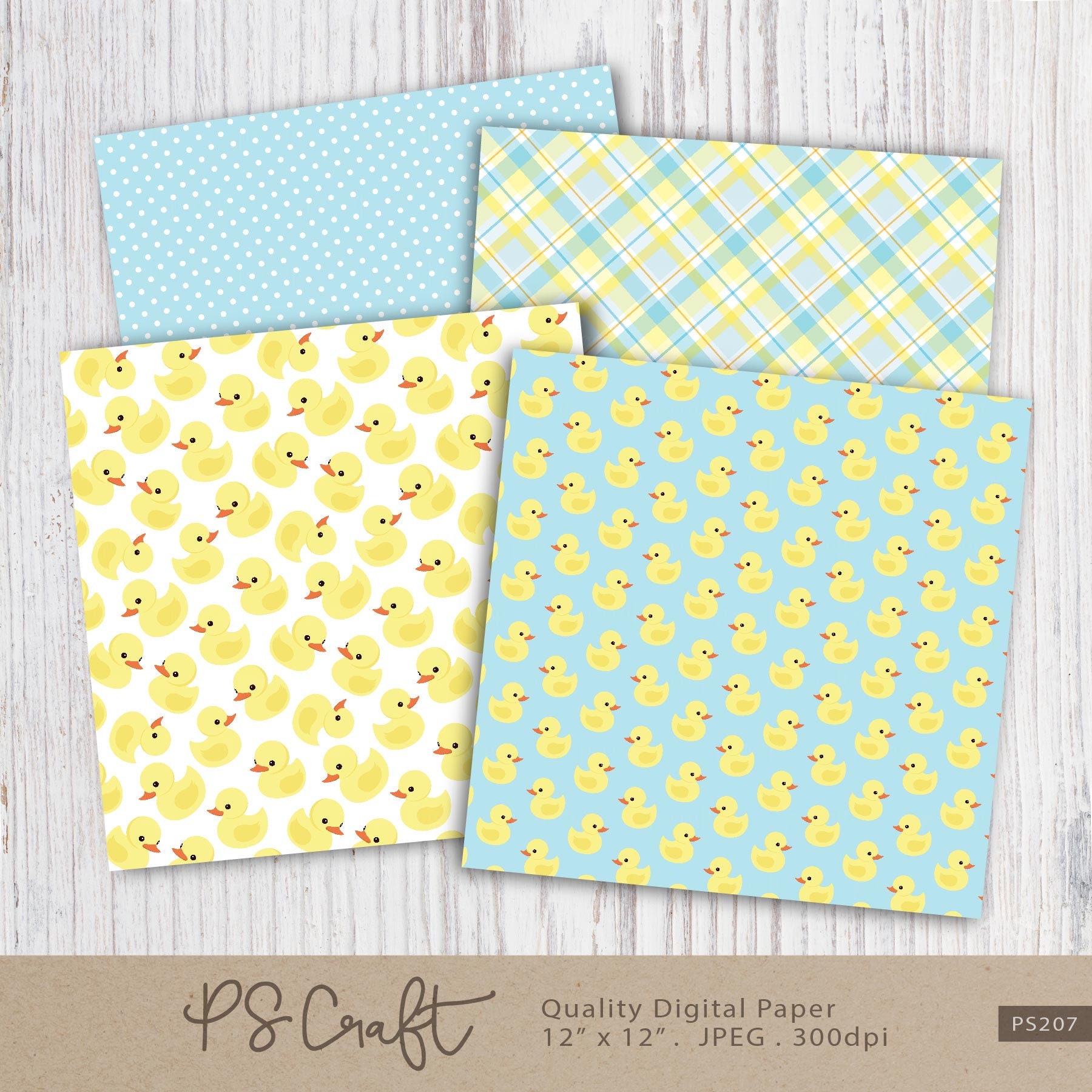 Rubber Duck Digital Paper SEAMLESS Yellow and Blue Digital - Etsy Australia