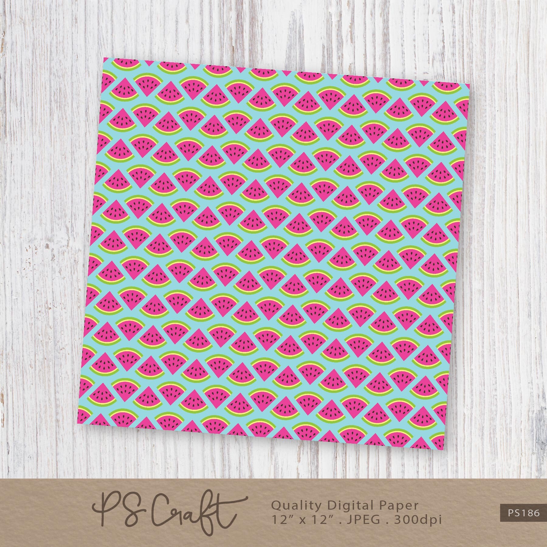 Watermelon Digital Paper, SEAMLESS Summer Fruit Pattern, Watermelon ...