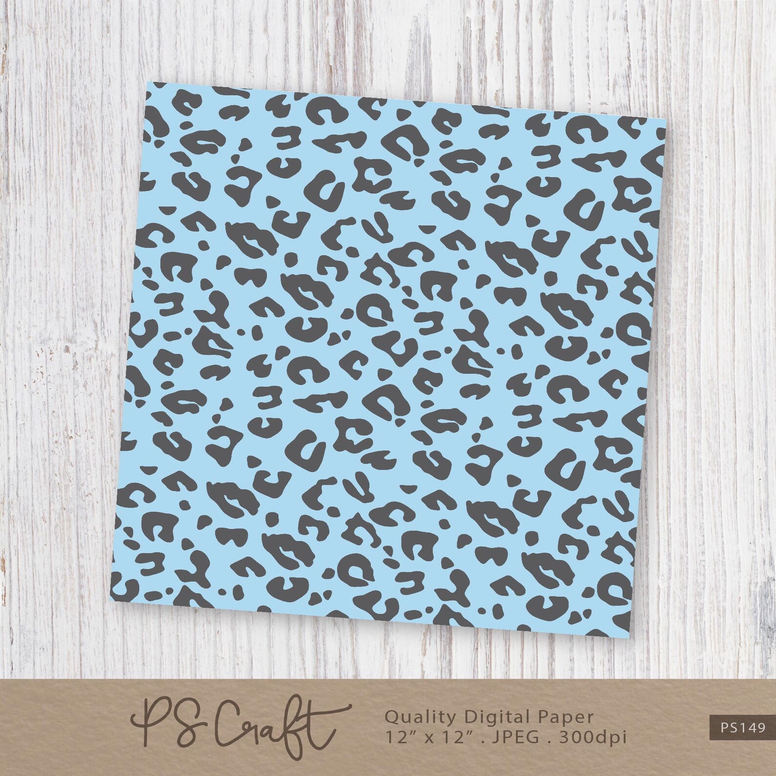 Blue Animal Print Digital Paper, Seamless Safari Patterns (digital ...