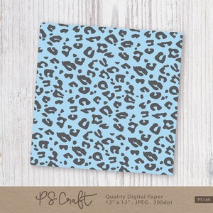 Blue Animal Print Digital Paper, Seamless Safari Patterns (digital ...