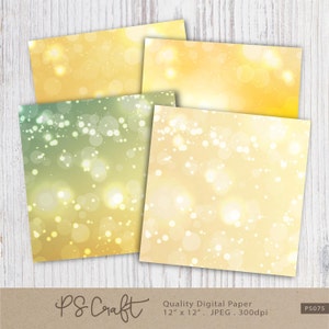 Gold Bokeh Digital Papers, Bokeh Pattern, Gold Bokeh Papers, Bokeh ...
