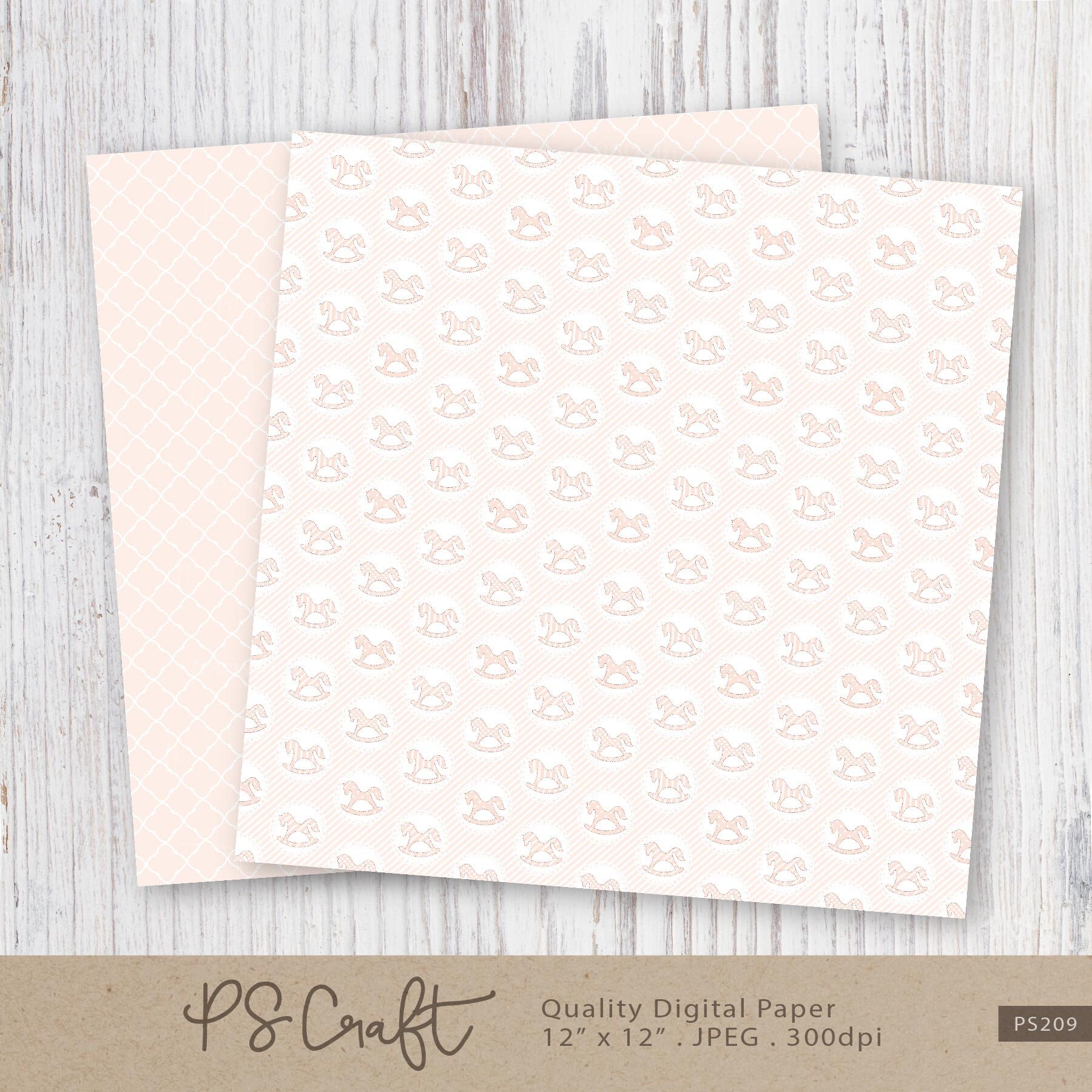 Soft Pink Baby Girl Digital Papers SEAMLESS Baby Shower | Etsy