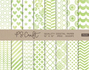 Lime Green Digital Paper - Etsy