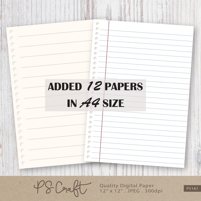 Notebook Digital Papers Back to School Digital Paper - Etsy