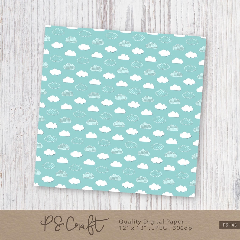 SEAMLESS Clouds Digital Paper Cloud Background Sky Pattern | Etsy