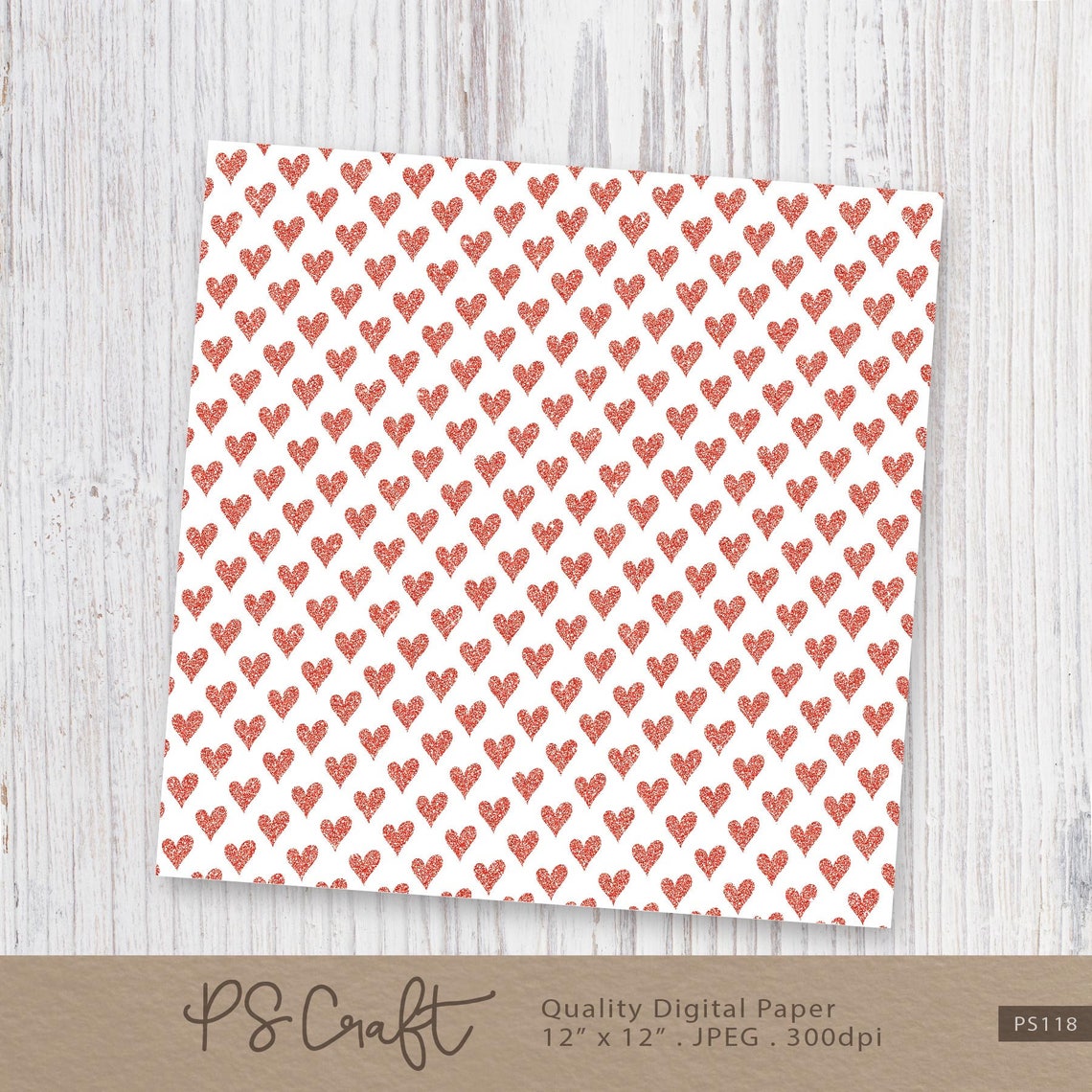 Glitter Heart Digital Paper Pack SEAMLESS Glitter Hearts - Etsy